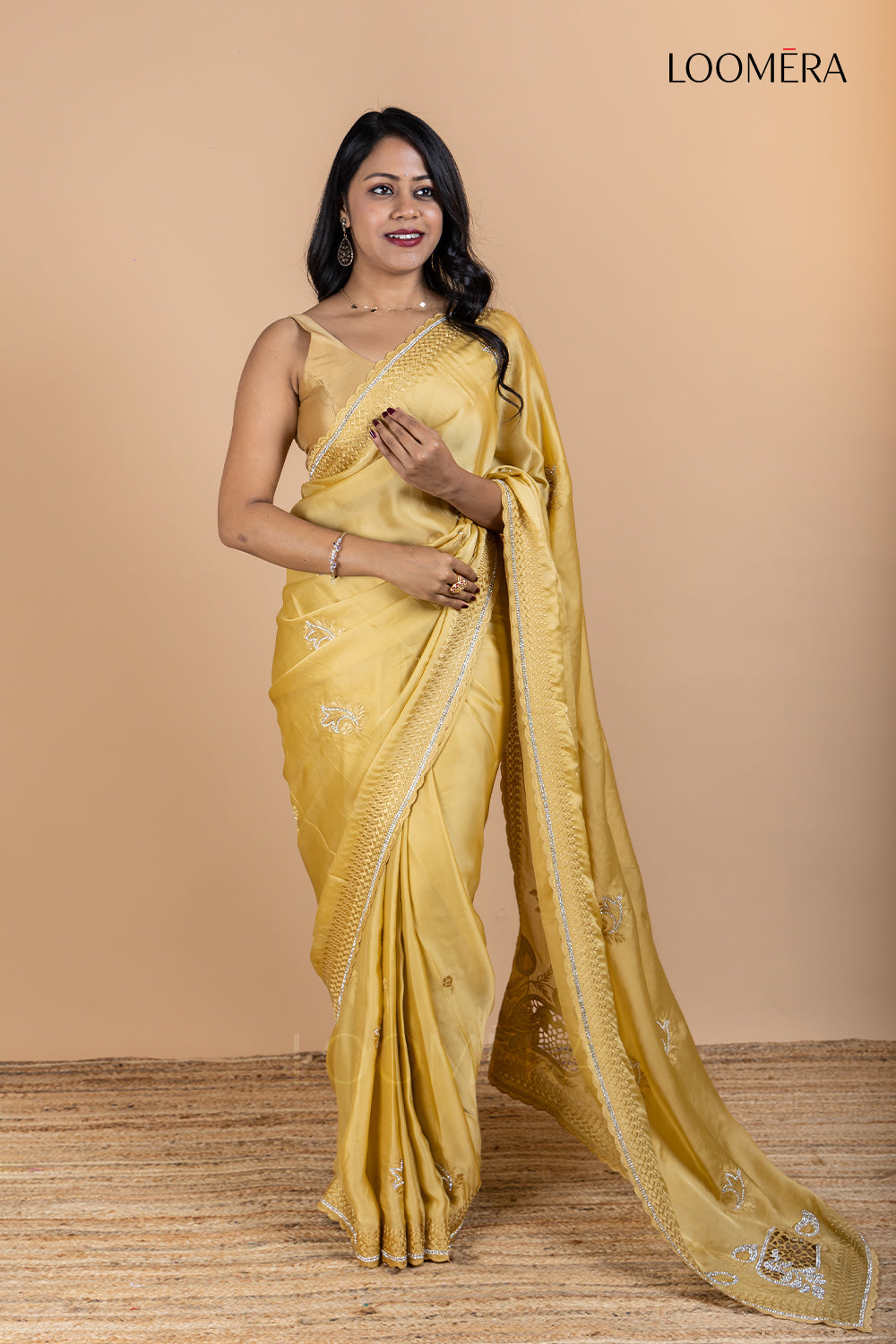 Elevate Your Wardrobe with Luxurious Golden Sarees – Loomera